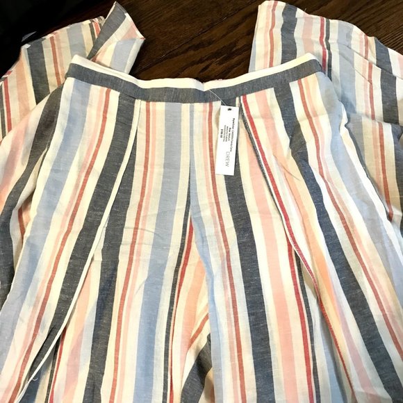 DREW | Pants & Jumpsuits | Drew Wide Split Leg Linen Blend Pants Nwt ...